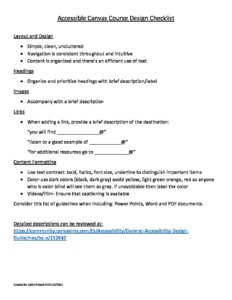 Accessible Canvas Course Design Checklist – Nashua Community College