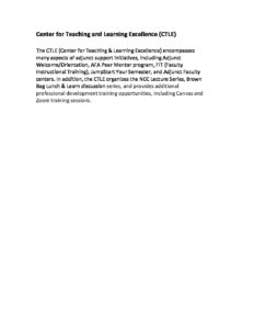 Center for Teaching and Learning Excellence – Nashua Community College
