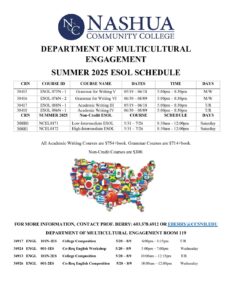 ESOL Academic Summer 2025 – Nashua Community College